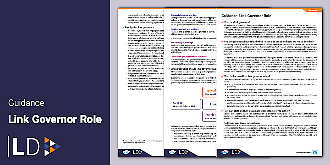 Link Governor Role Guidance - SLT (teacher made) - Twinkl