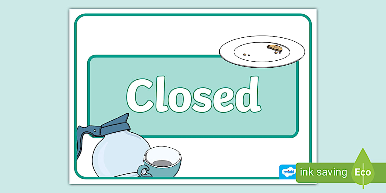 Cursive Cafe Closed Sign (Hecho por educadores) - Twinkl