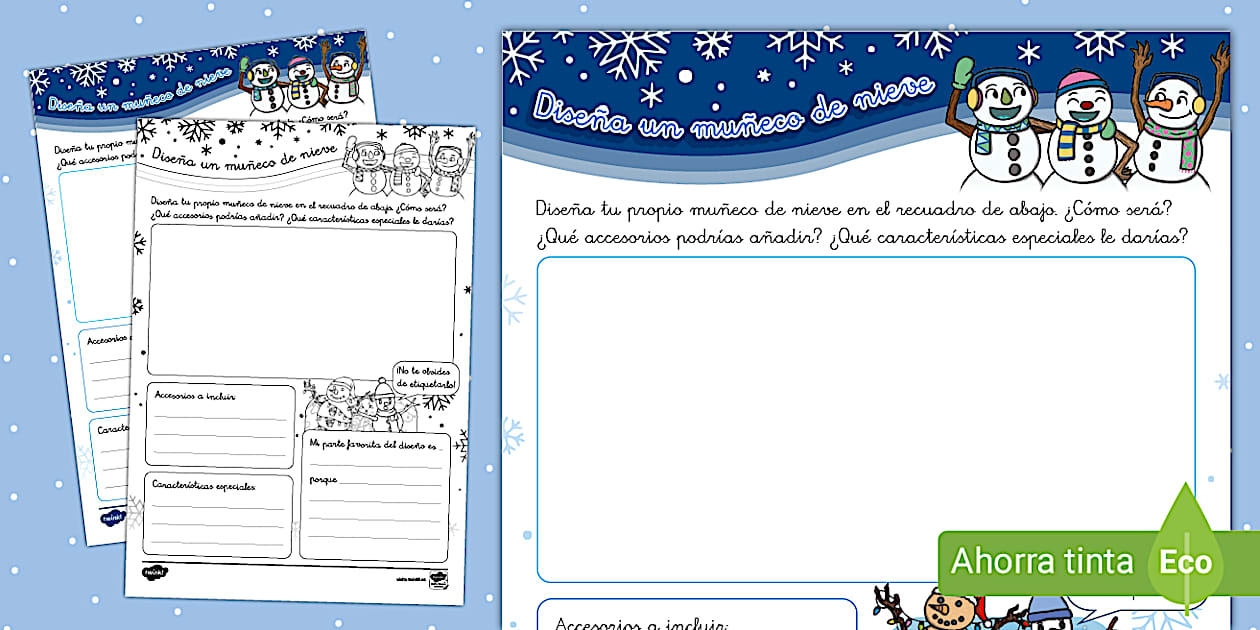 Ficha de actividad: Diseña tu muñeco de nieve - Twinkl
