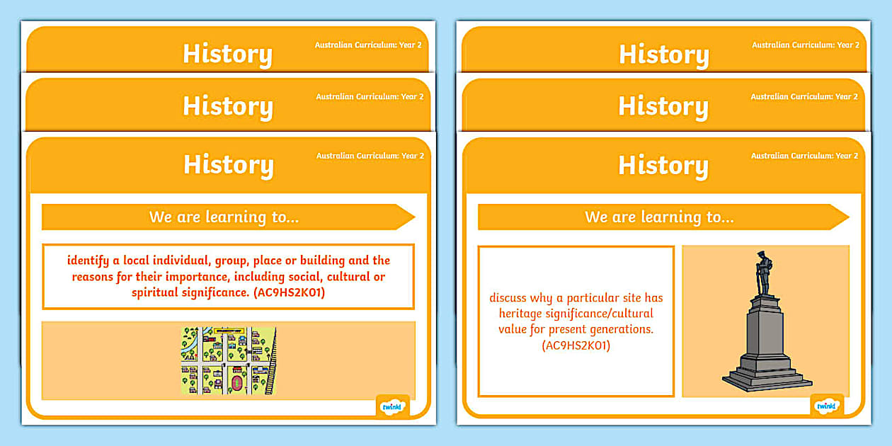 Year 2 Australian Curriculum History Content Descriptors Display Pack