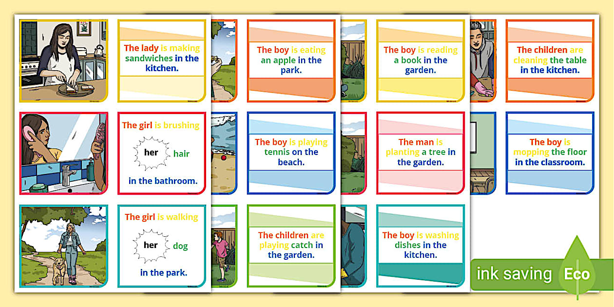 Colourful Semantics Picture Description Cards (teacher made)