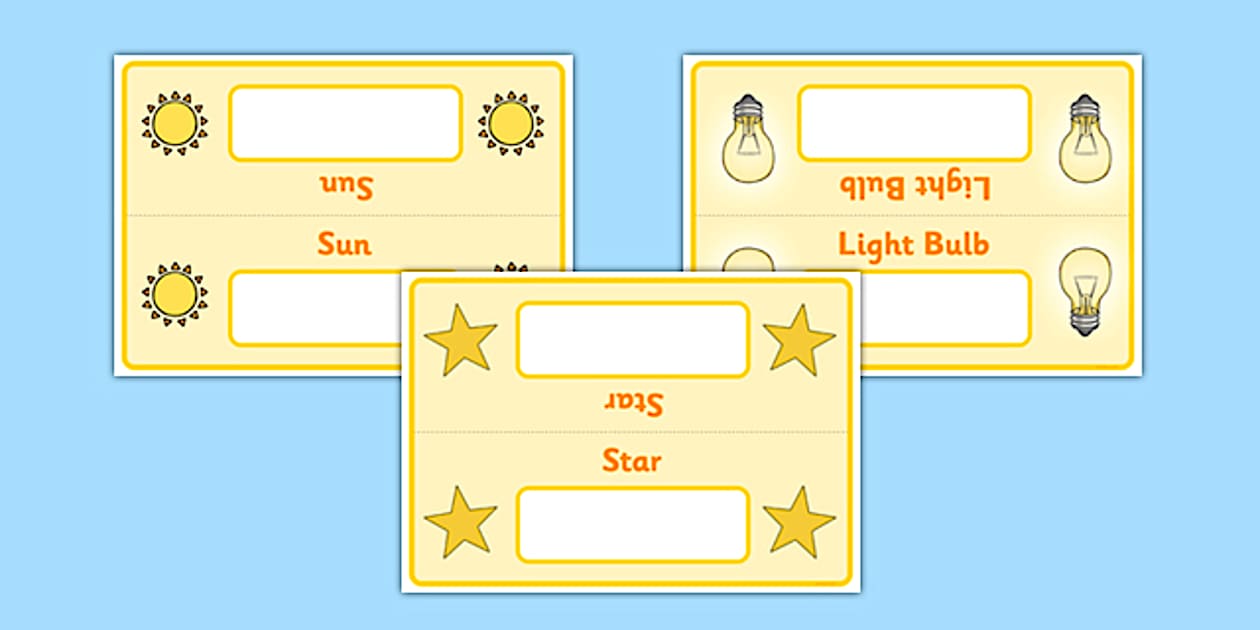 Precursive Light and Shadow Group Table Signs (teacher made)