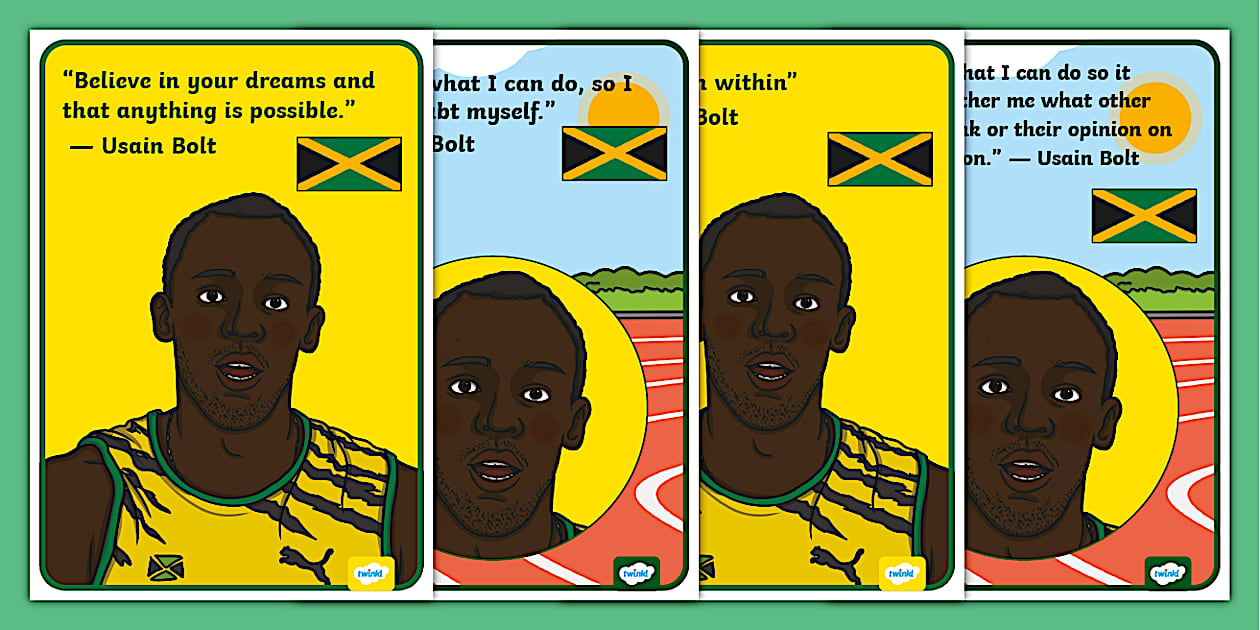 Usain Bolt Quotes Display Poster Pack (teacher made)