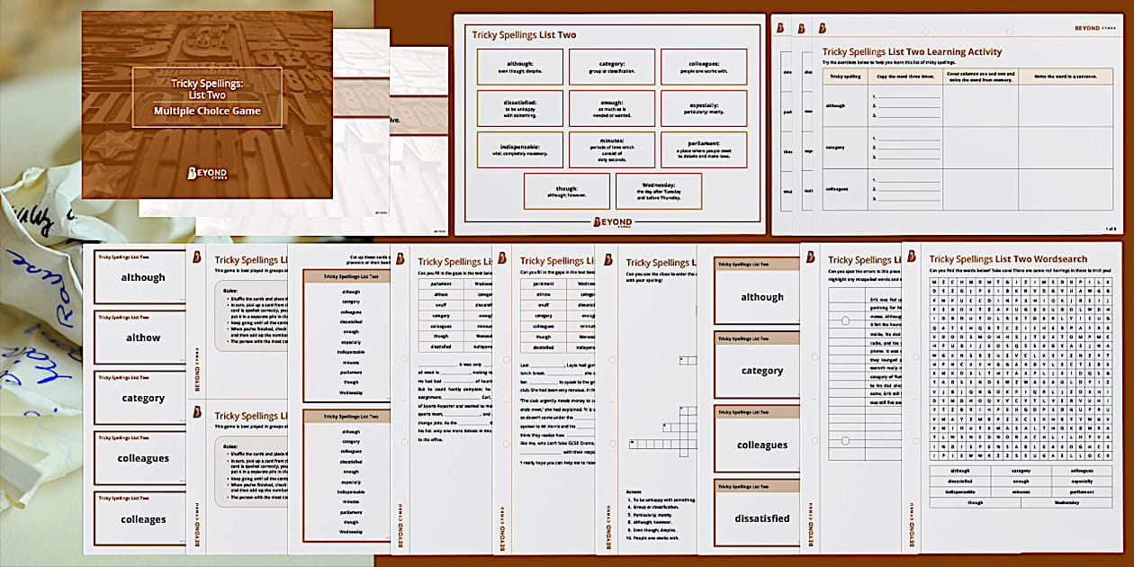 Tricky Spellings List: Activity Pack Two (teacher made)