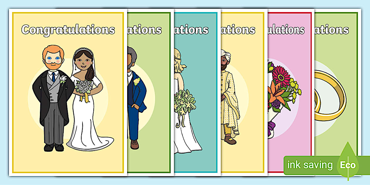 Wedding Card Templates (teacher made) - Twinkl