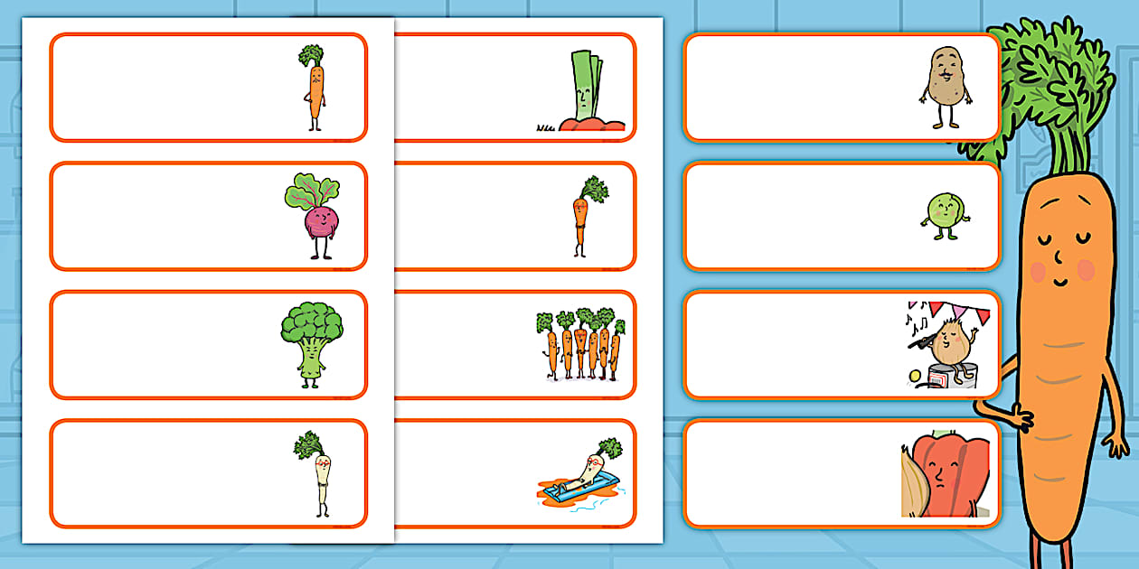 Veggie Club Vegetable Name Labels (teacher made) - Twinkl