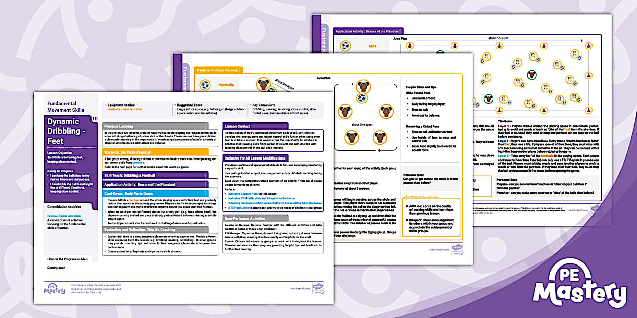 3rd Class Fundamental Movement Skills L10:Football Dribbling