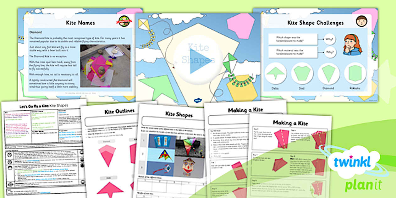 D&T: Let's Go Fly a Kite: Kite Shapes LKS2 Lesson Pack 3