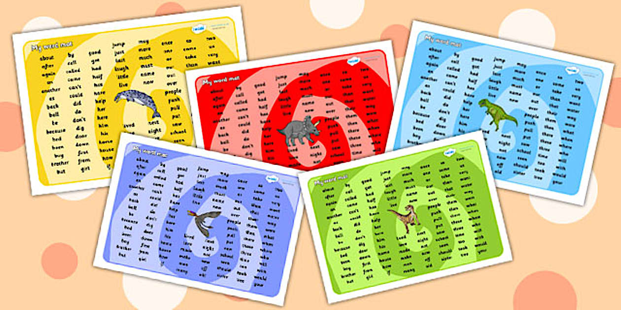 Realistic Dinosaurs Themed KS1 Word Mat - Twinkl