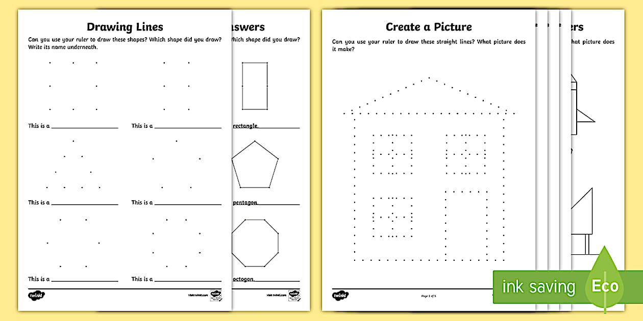 Editable Create A Shape Using A Ruler Worksheets - Twinkl