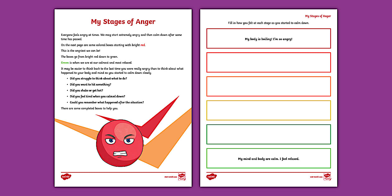 Anger Management Worksheet | Special Education | Twinkl USA