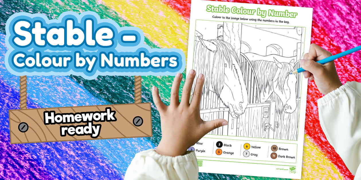 Stable Colour by Numbers Worksheet