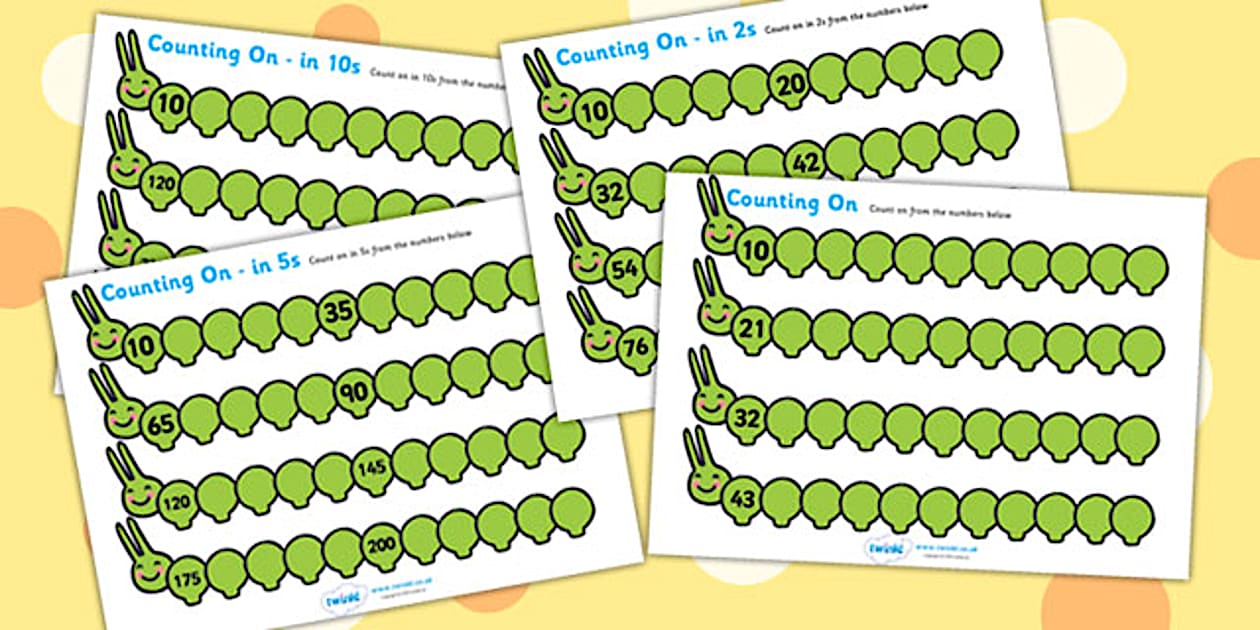 Editable Caterpillar Counting On Worksheet Pack - Twinkl
