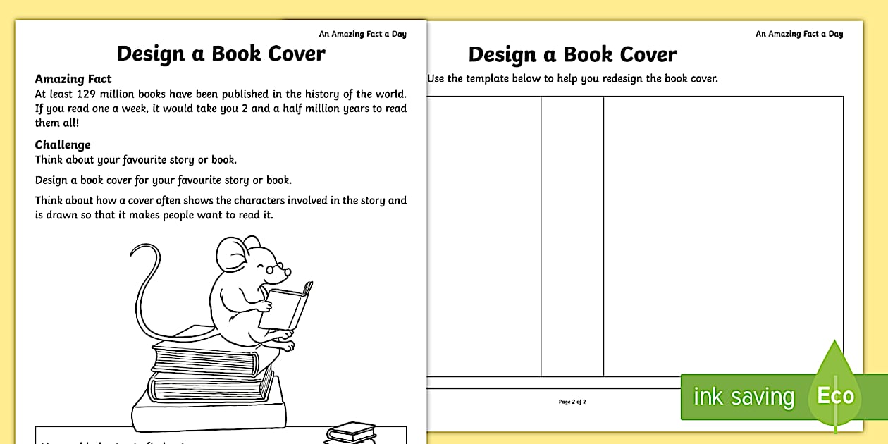 Editable Design a Book Cover Worksheet (teacher made)