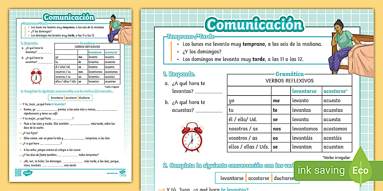 Spanish Reflexive Verbs (teacher made) - Twinkl