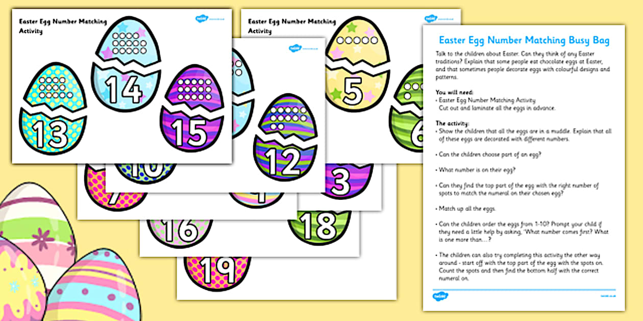 Easter Egg Number Matching - Pack for Parents - Twinkl
