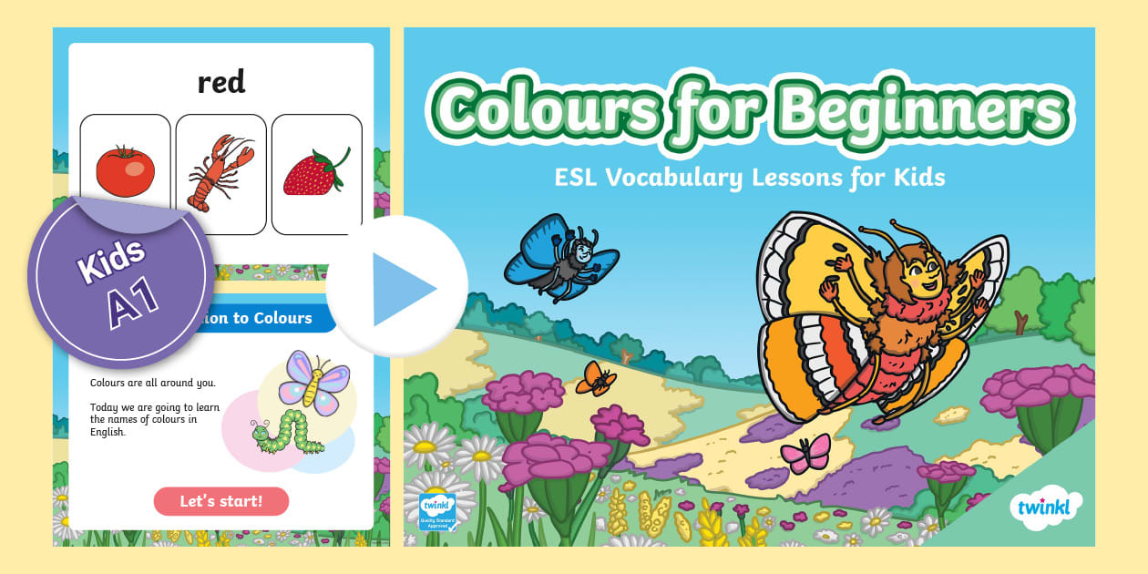 ESL Colours Lesson for Beginners [Kids, A1] on Twinkl