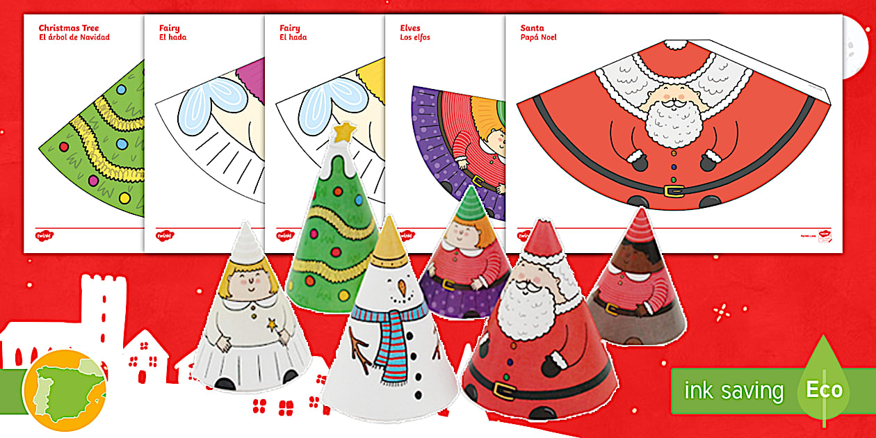 Christmas Cone People English/Spanish