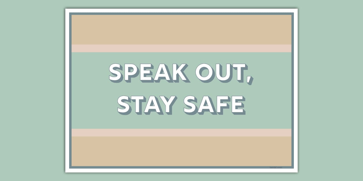 3D Effect-Themed Speak out Stay Safe Display Poster