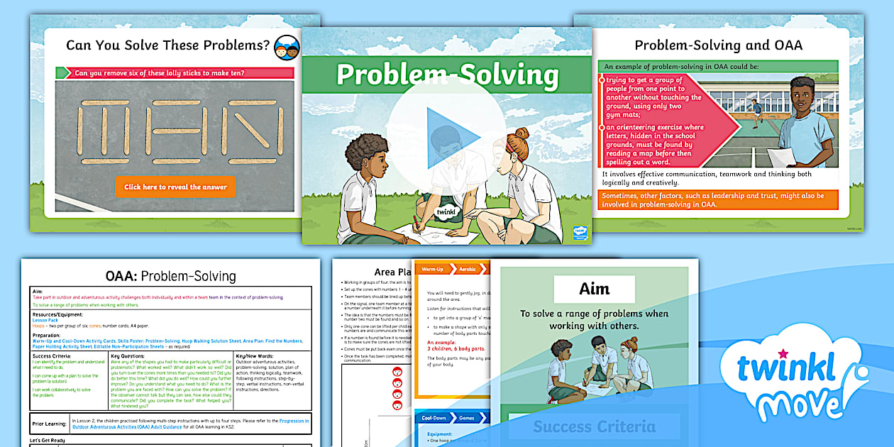 Twinkl Move PE - Year 3 OAA Lesson 3: Problem Solving Lesson Pack