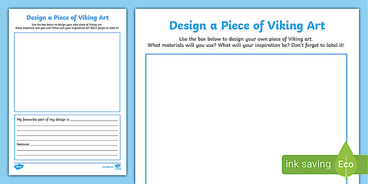 Design a Piece of Viking Art Worksheet - KS2 (teacher made)