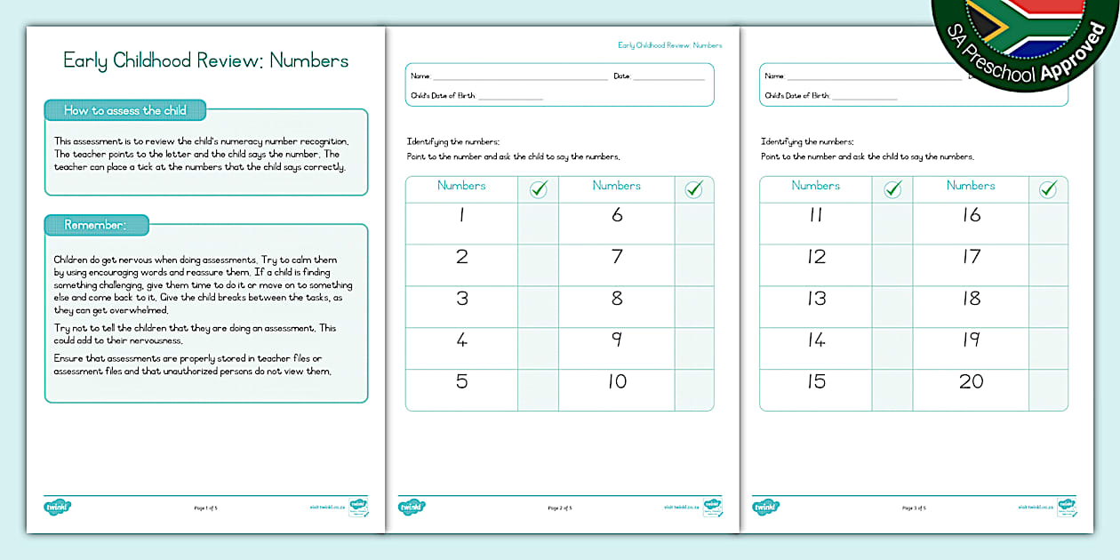 Preschool: Early Childhood Review: Numeracy – Numbers