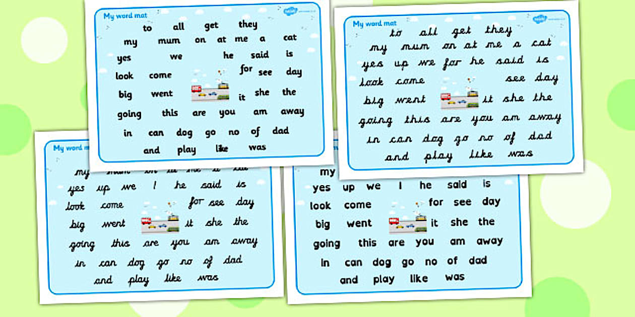 Cursive Transport Themed FS2 Word Mat (l'enseignant a fait)