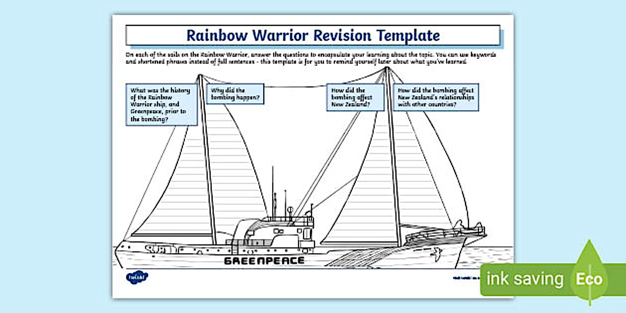 Year 5-8 Revision Template - Rainbow Warrior Bombing