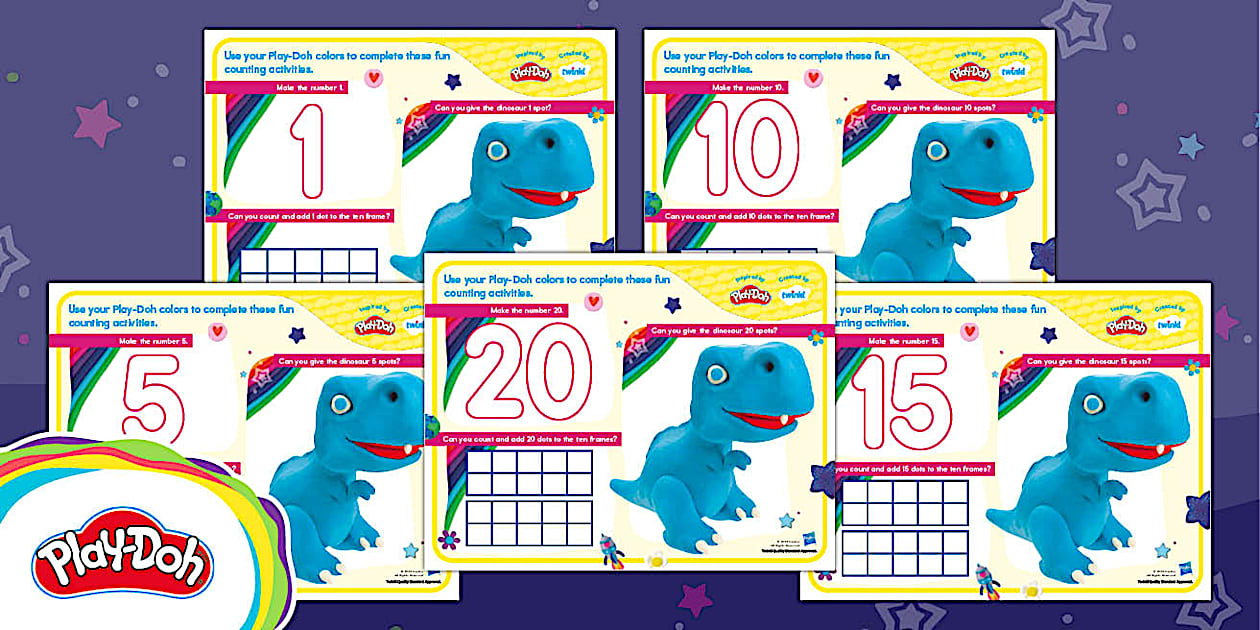 FREE! - Play-Doh: Dinosaur Counting 1-20 Activity Mats