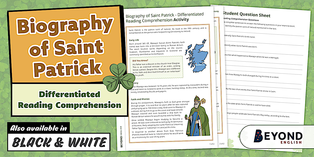 Biography of Saint Patrick - Differentiated Comprehension
