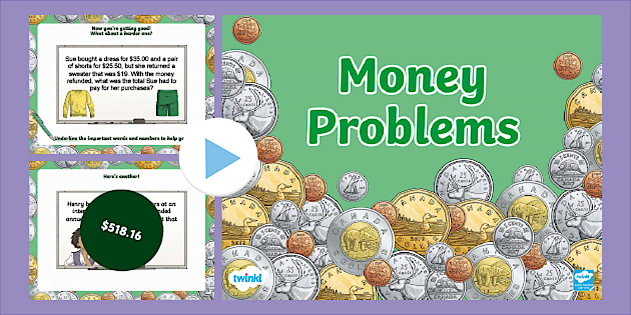 Money Problems Intermediate PowerPoint (teacher made)