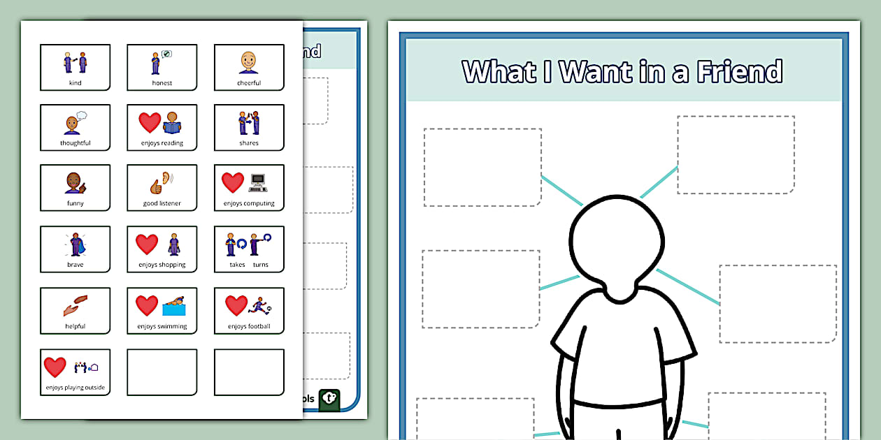 Twinkl Symbols: Older Learners: What I Want in a Friend