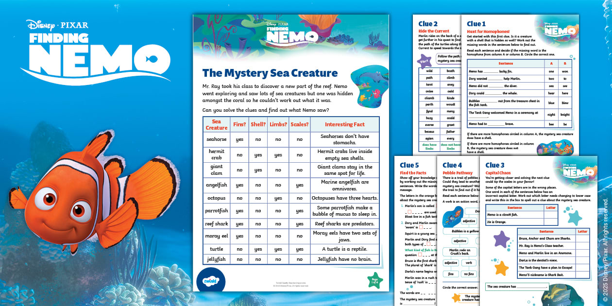 Finding Nemo: SPaG Mystery [Ages 6-7]