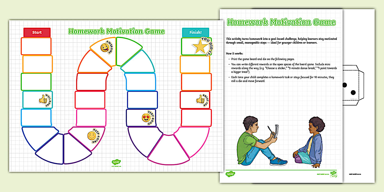 Homework Motivation Game - For Parents - Twinkl