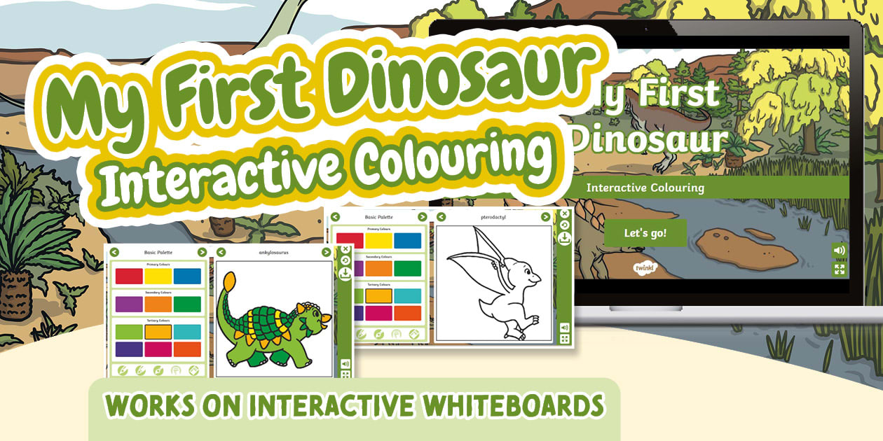My First Dinosaur Interactive Colouring