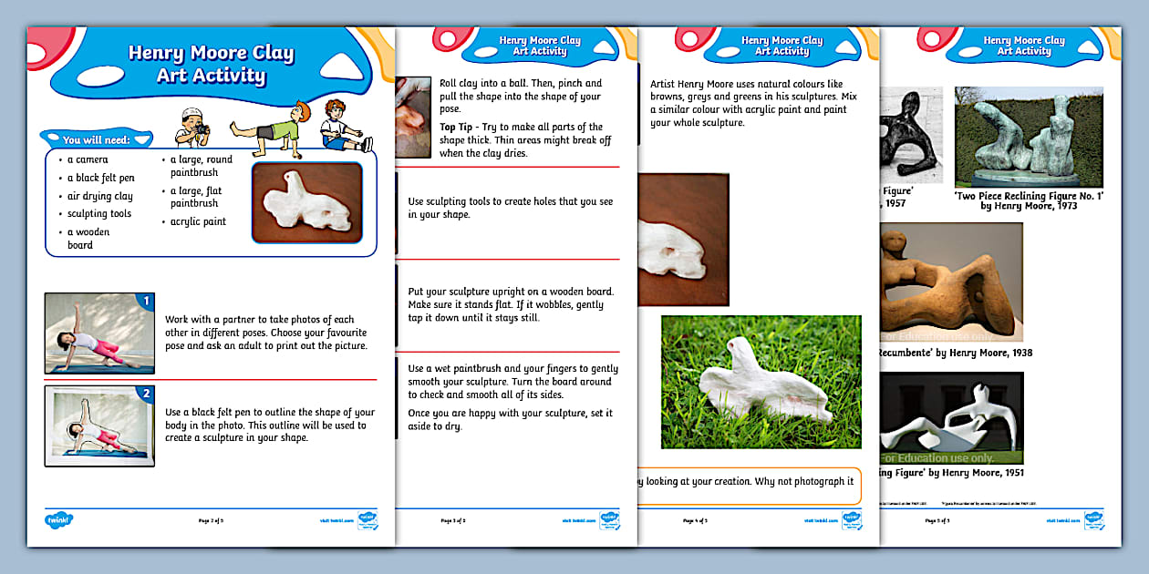 KS1 Henry Moore Themed Sculpture Art Activity (teacher made)