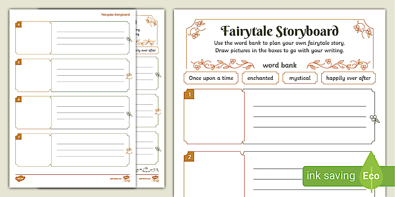 Fairytale Storyboard Template (teacher made) - Twinkl