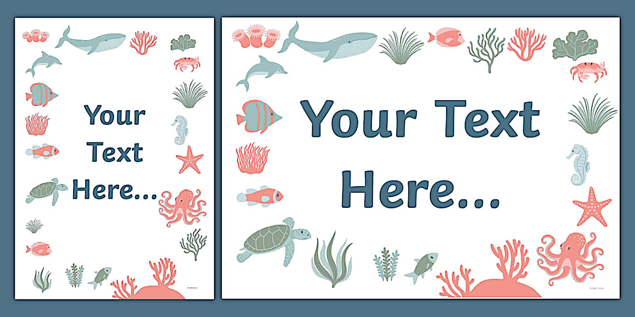 Under the Sea-Themed Editable Display Posters (teacher made)