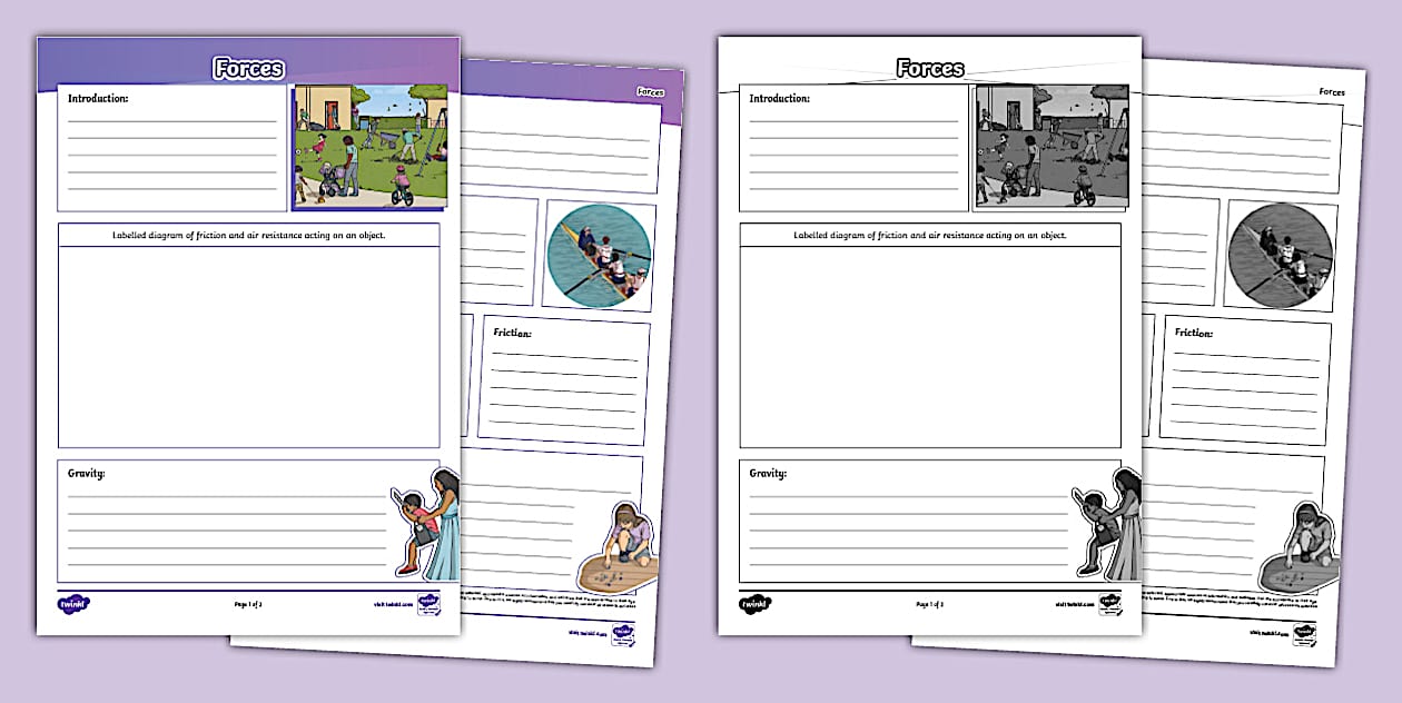 Forces Non-Chronological Report Template (teacher made)