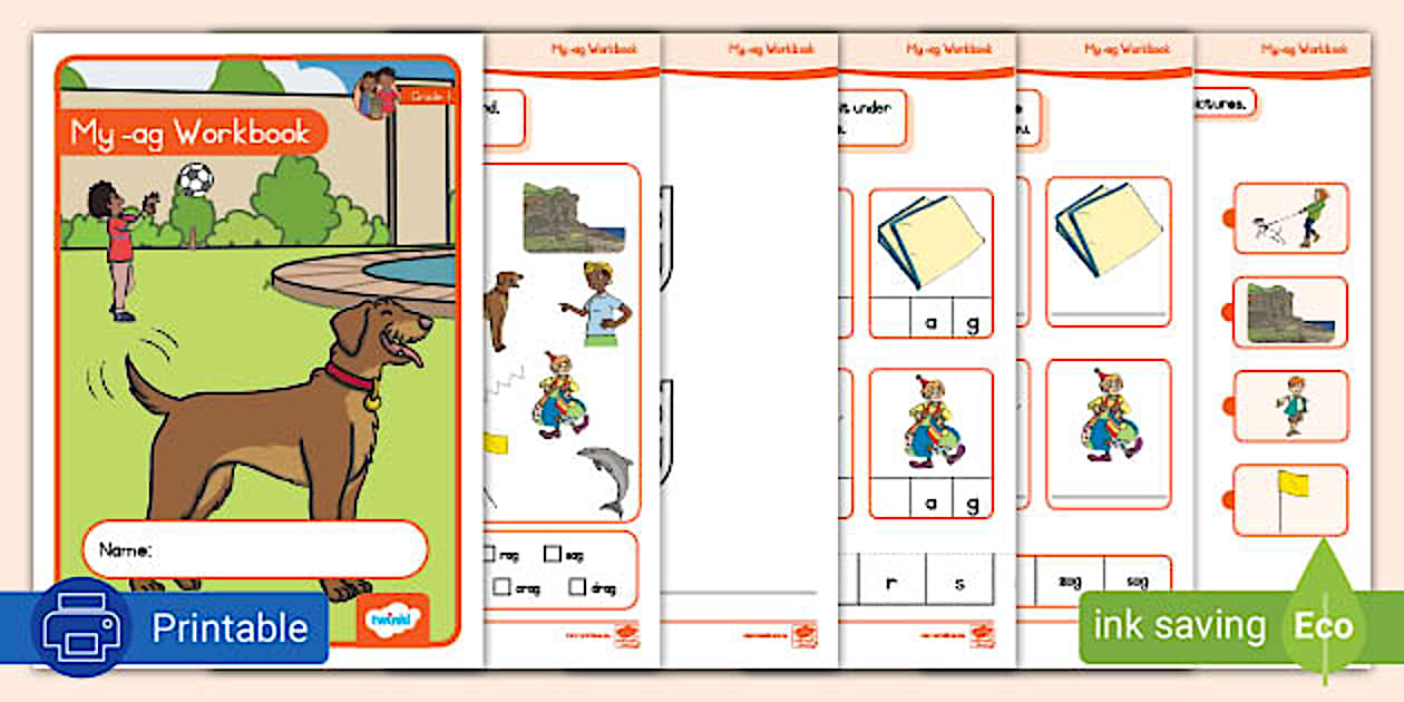Grade 1 Phonics: -ag Workbook