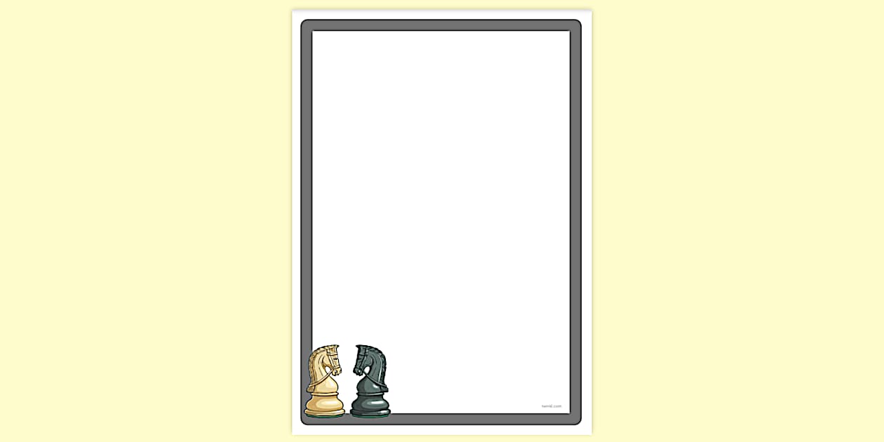 Knight Chess Piece Page Border (teacher made) - Twinkl