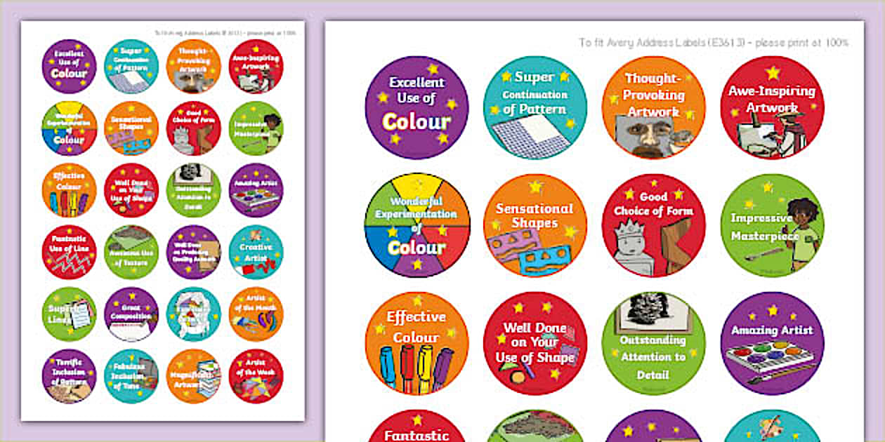 Visual Arts Elements Stickers (teacher made) - Twinkl