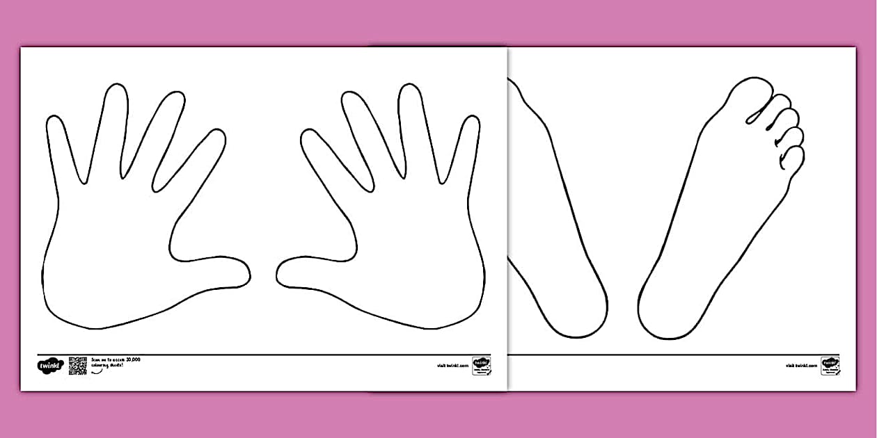 👉 Hand And Feet Colouring Sheet Templates - My Body Primary Resources