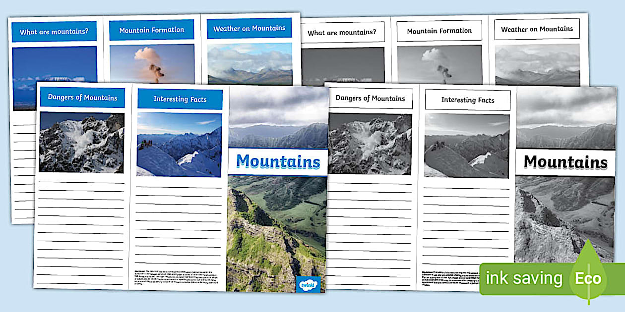 Mountains Leaflet Template (teacher made) - Twinkl