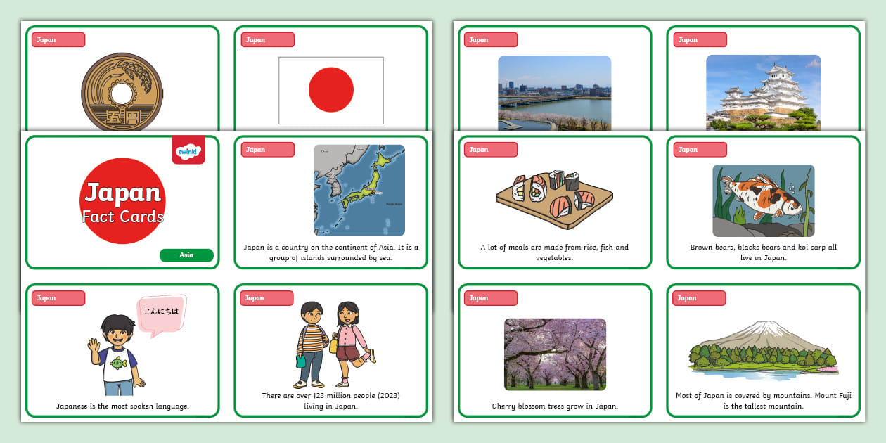 KS1 Japan Fact Cards (teacher made) - Twinkl