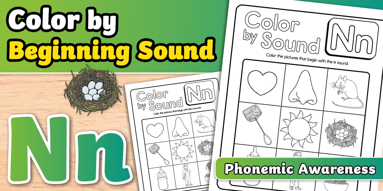 Color by Beginning Sound: Letter n Worksheet (teacher made)
