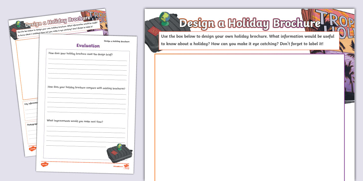 Design a Holiday Brochure Worksheet (Teacher-Made) - Twinkl