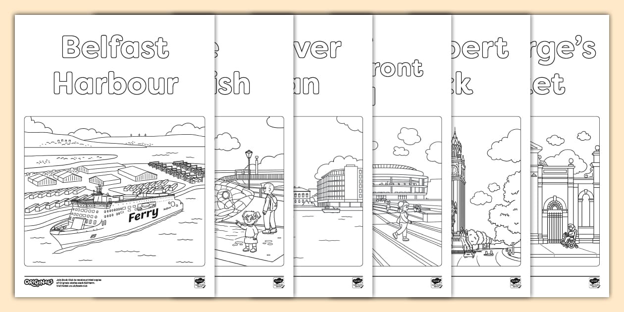 Originals First Words Picture and Word Colouring Pages: Belfast