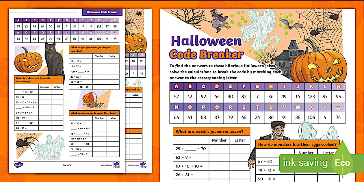 👉 Year 3 Halloween Code Breaker (Hecho por educadores)