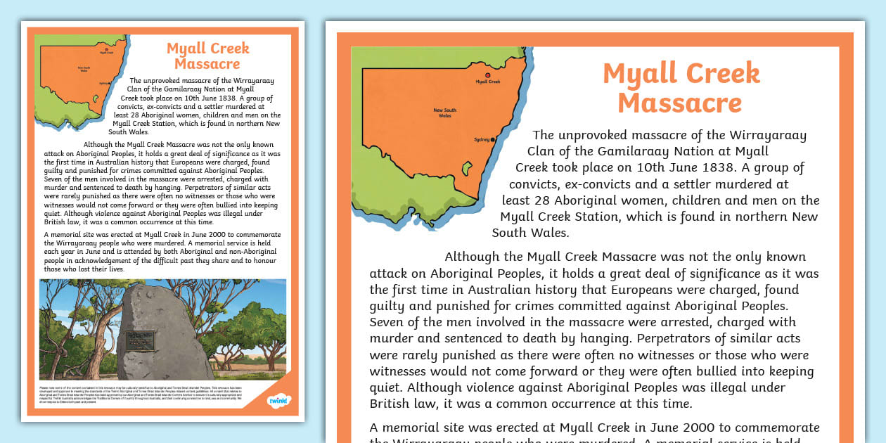 Myall Creek Massacre Display Poster (teacher made) - Twinkl